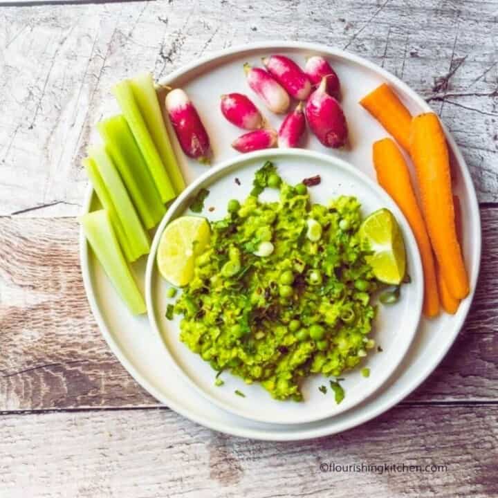Green Pea and Avocado Smash - flourishingkitchen.com