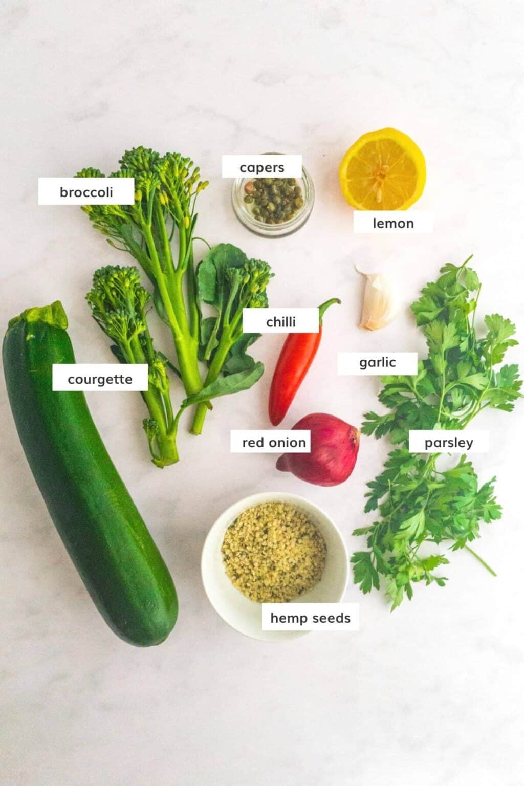 Courgette Spaghetti w/Broccoli, Lemon, Chilli - flourishingkitchen.com