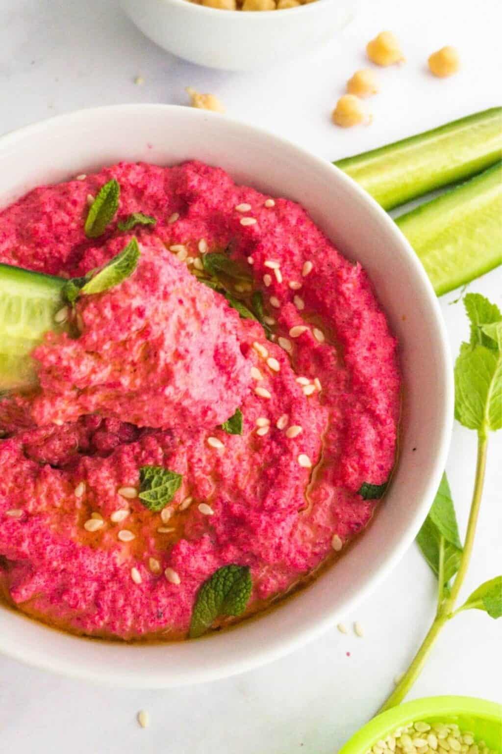 Raw Beetroot Hummus - flourishingkitchen.com